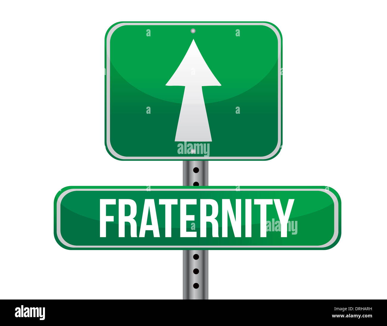 Fraternity road sign illustration design Stock Photo - Alamy