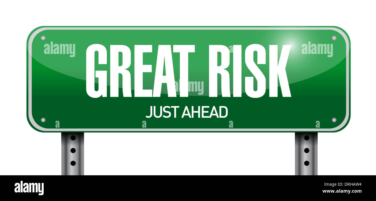great risk road sign illustration design over white Stock Photo - Alamy