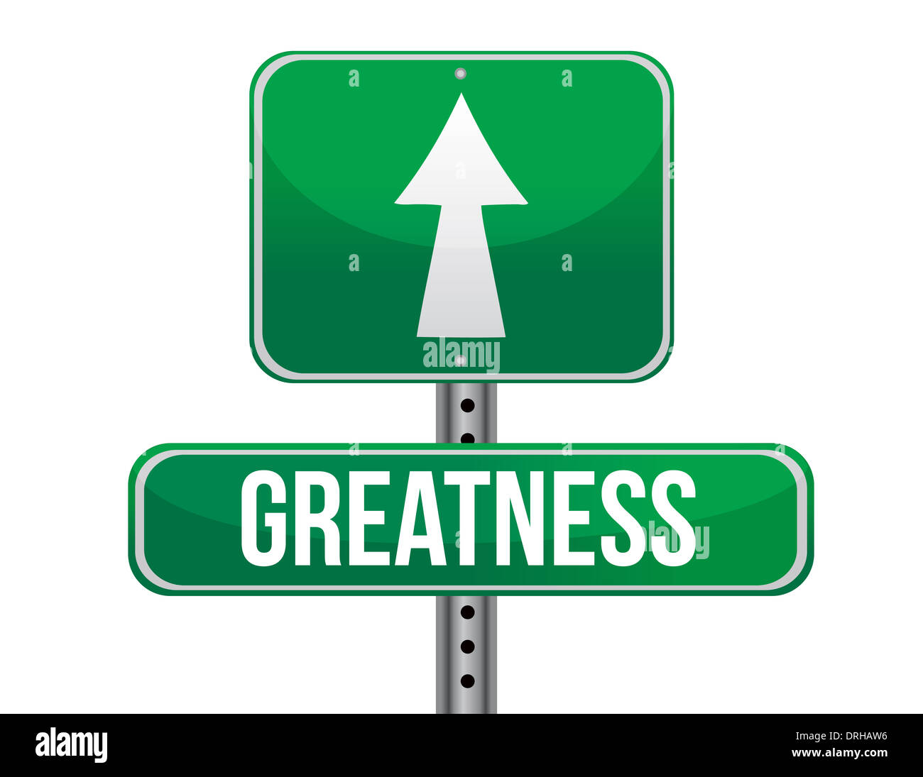greatness road sign illustration design over a white background Stock Photo - Alamy