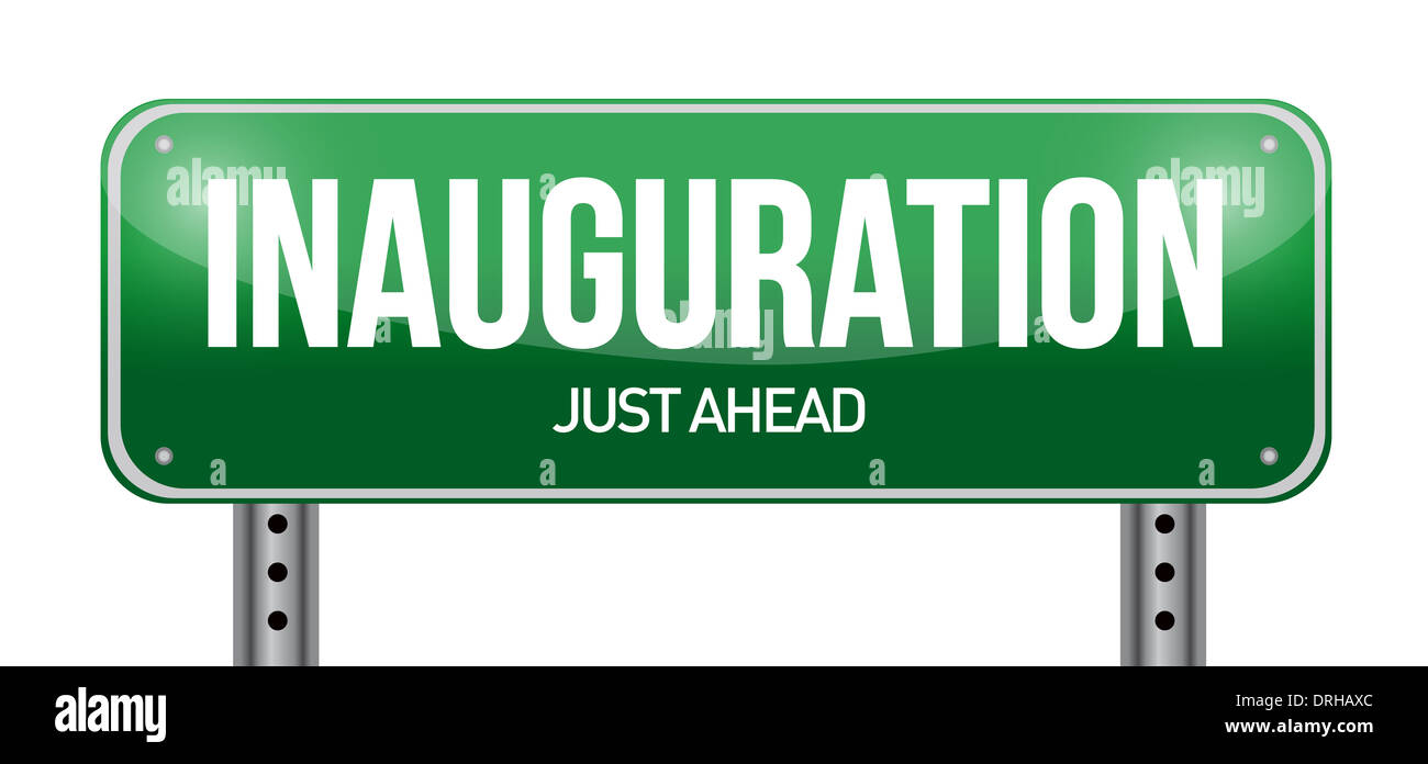 inauguration road sign illustration design over a white background ...