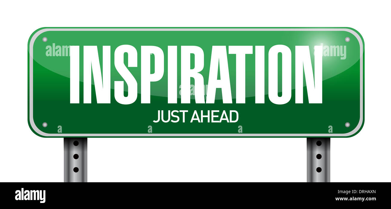 inspiration road sign illustration design over a white background Stock ...