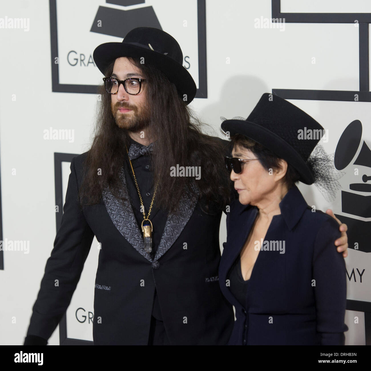 Los Angeles, USA. 26th Jan, 2014. Sean Lennon (L) and Yoko Ono arrive ...