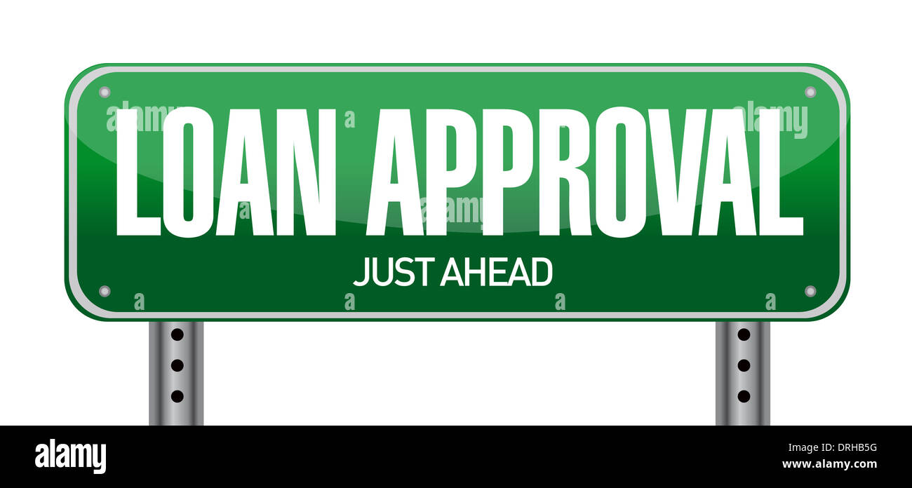 loan approval road sign illustration over a white background Stock ...