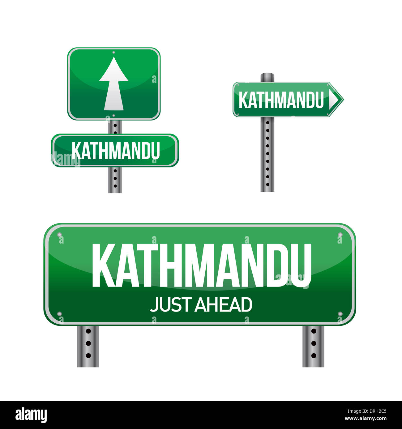 kathmandu city road sign illustration design over white Stock Photo - Alamy