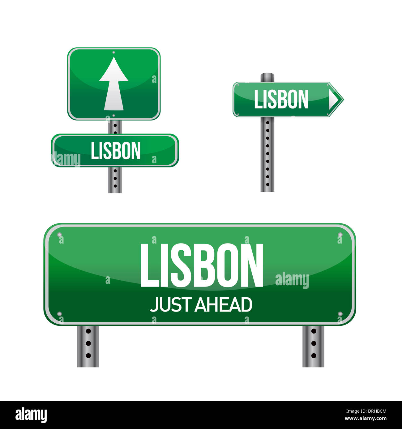 lisbon city road sign illustration design over white Stock Photo - Alamy