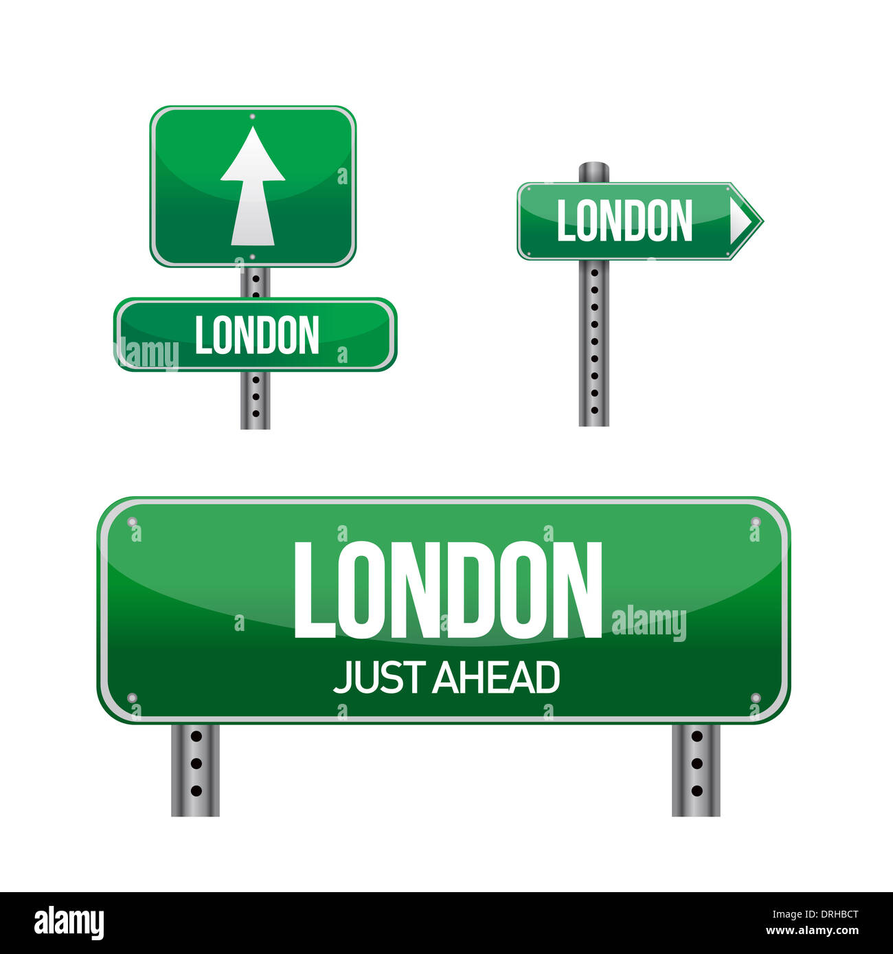 london city road sign illustration design over white Stock Photo - Alamy