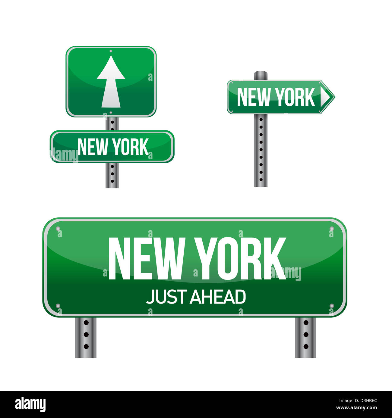 new york city road sign illustration design over white Stock Photo - Alamy