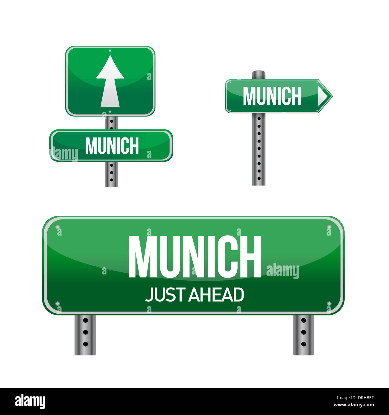 munich city road sign illustration design over white Stock Photo - Alamy