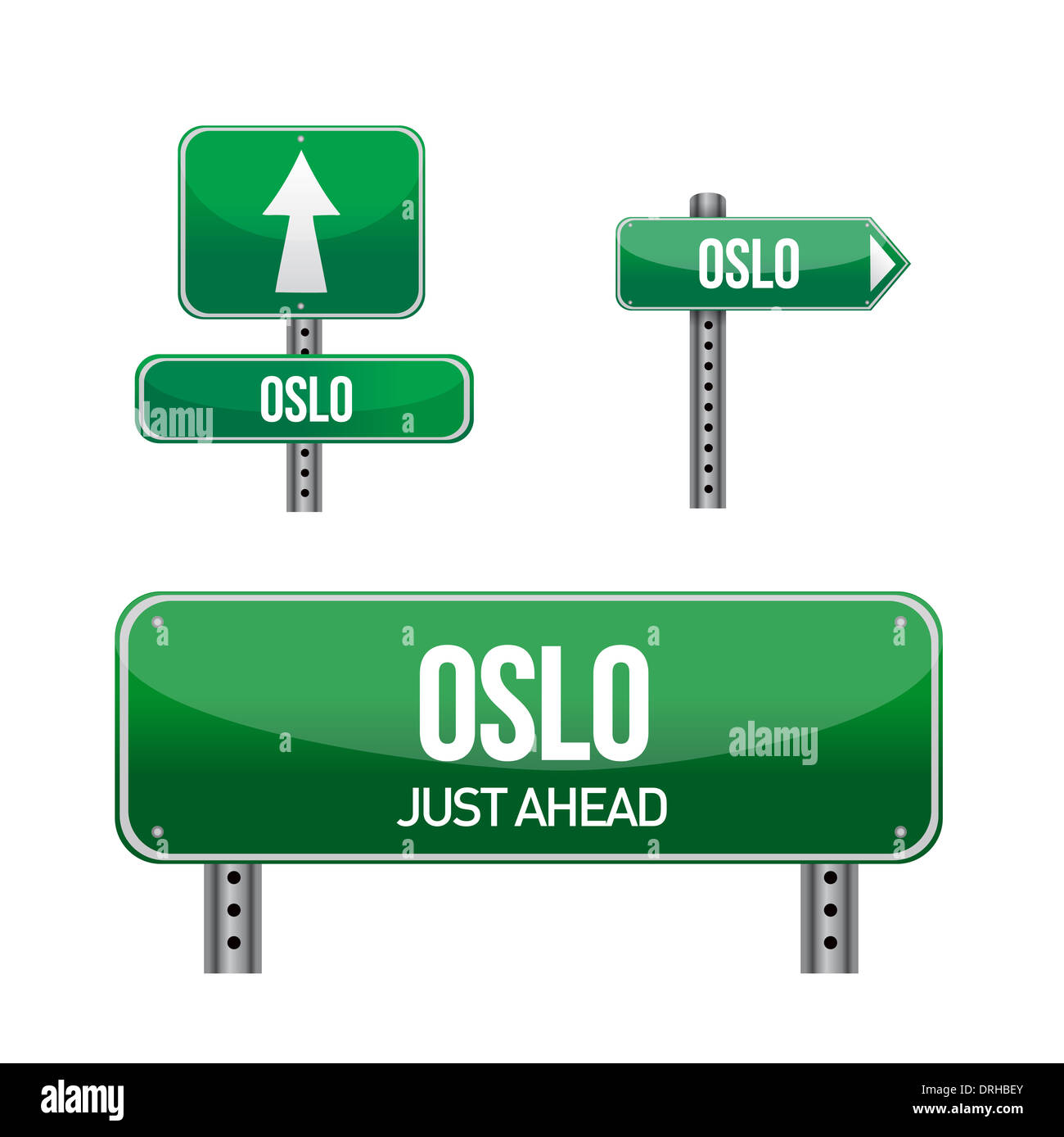 oslo city road sign illustration design over white Stock Photo - Alamy