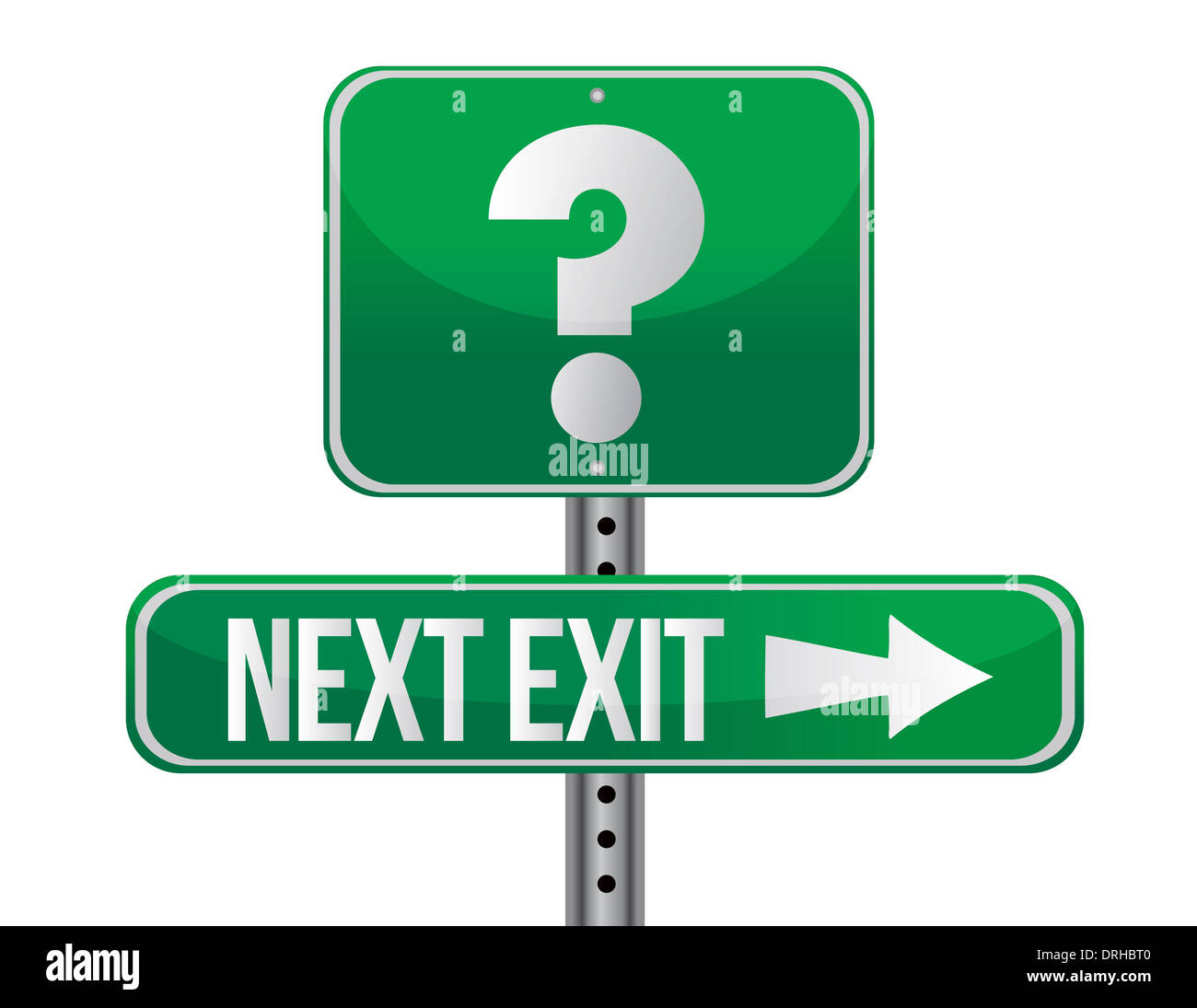 Next exit with question mark illustration design over white Stock Photo ...