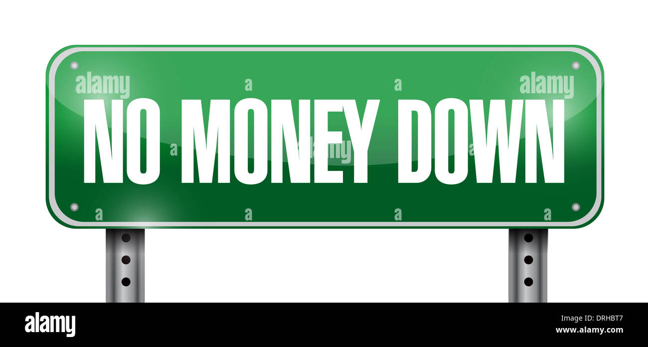 no money down road sign illustration design over a white background ...