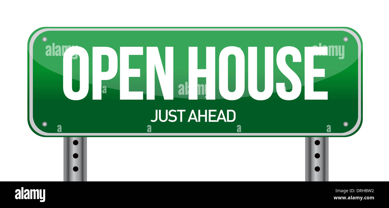 open house road sign illustration over a white background Stock Photo ...