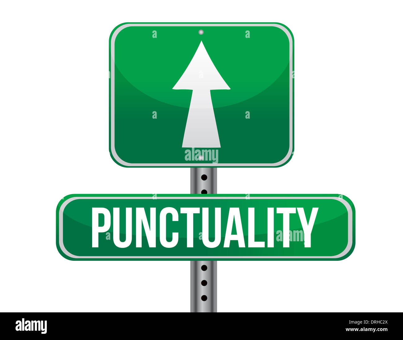 punctuality road sign illustration design over a white background Stock ...