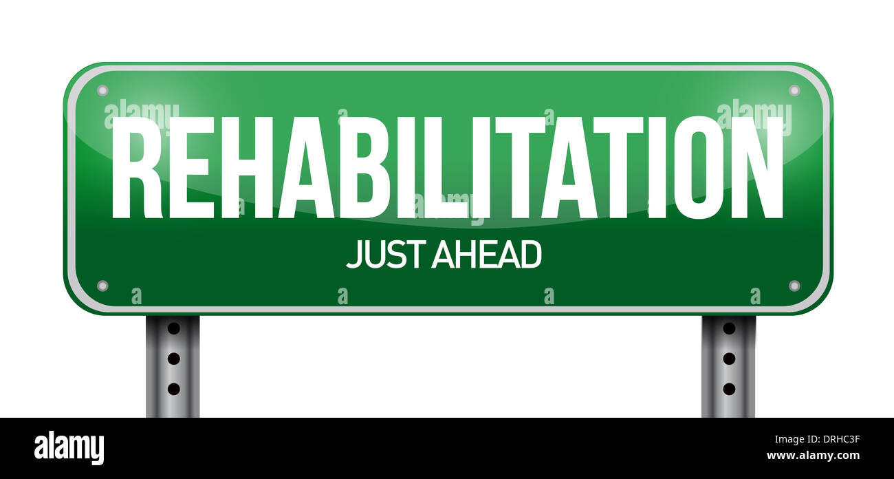 rehabilitation road sign illustration design over a white background ...