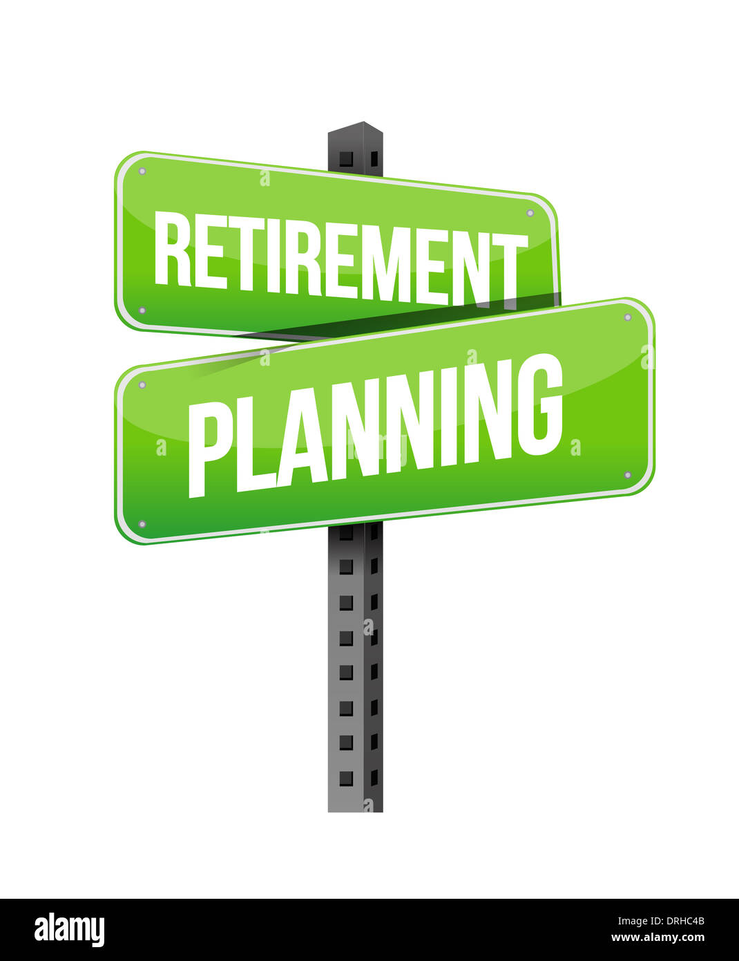 retirement planning road sign illustration design over a white ...