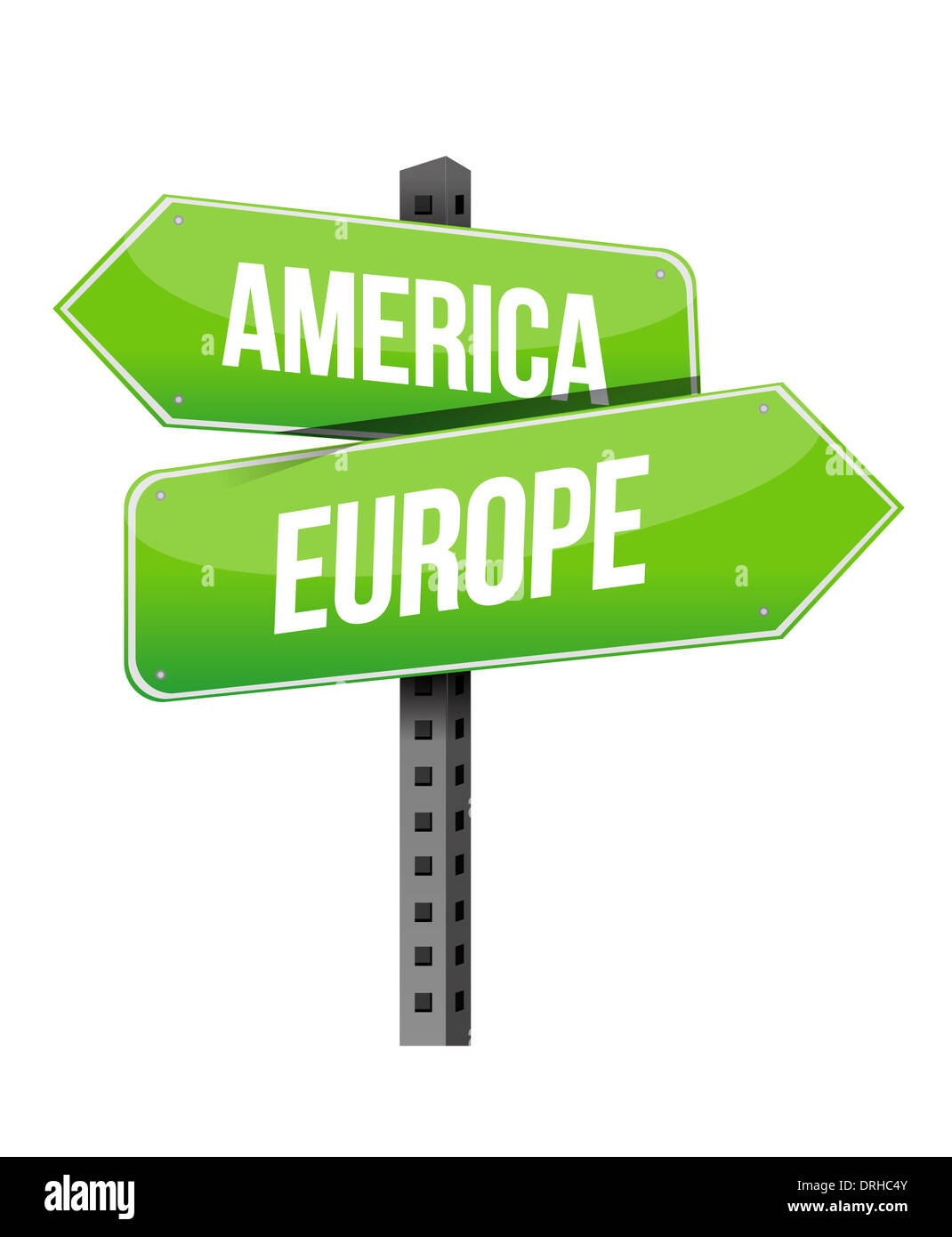 America and Europe sign illustration design over a white background ...