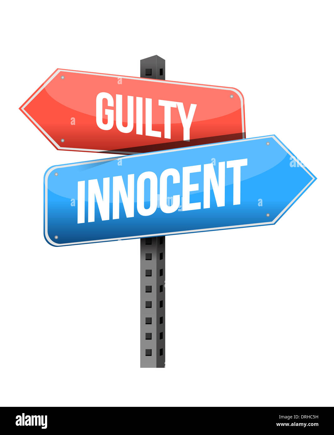 guilty, innocent road sign illustration design over a white background ...