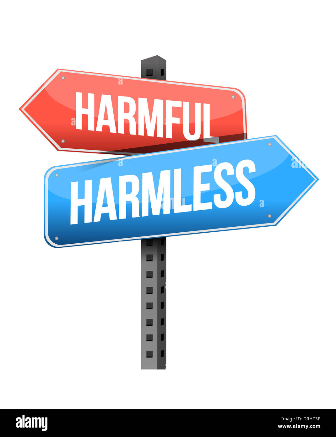 harmful, harmless road sign illustration design over a white background ...