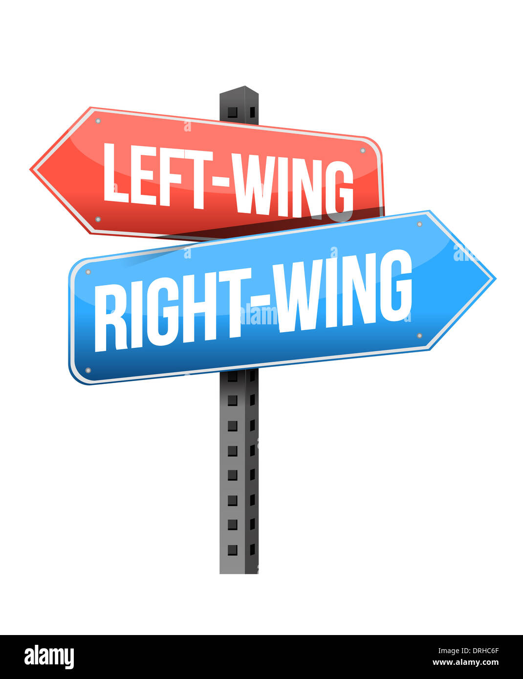 Left-wing and right-wing road sign illustration design over white Stock ...