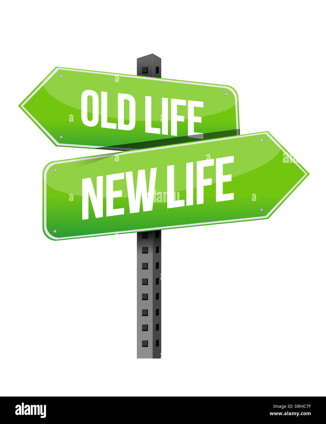 Old life new sign illustration design over a white background Stock ...