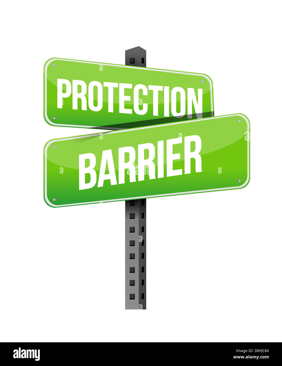 protection barrier road sign illustration design over a white ...