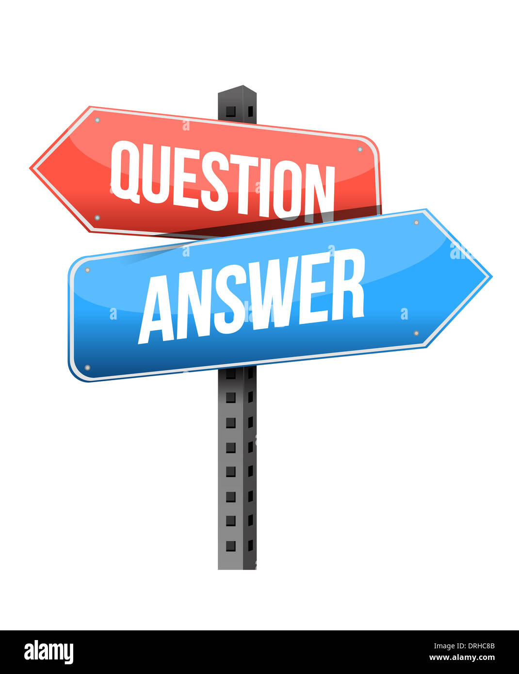 question, answer road sign illustration design over a white background ...