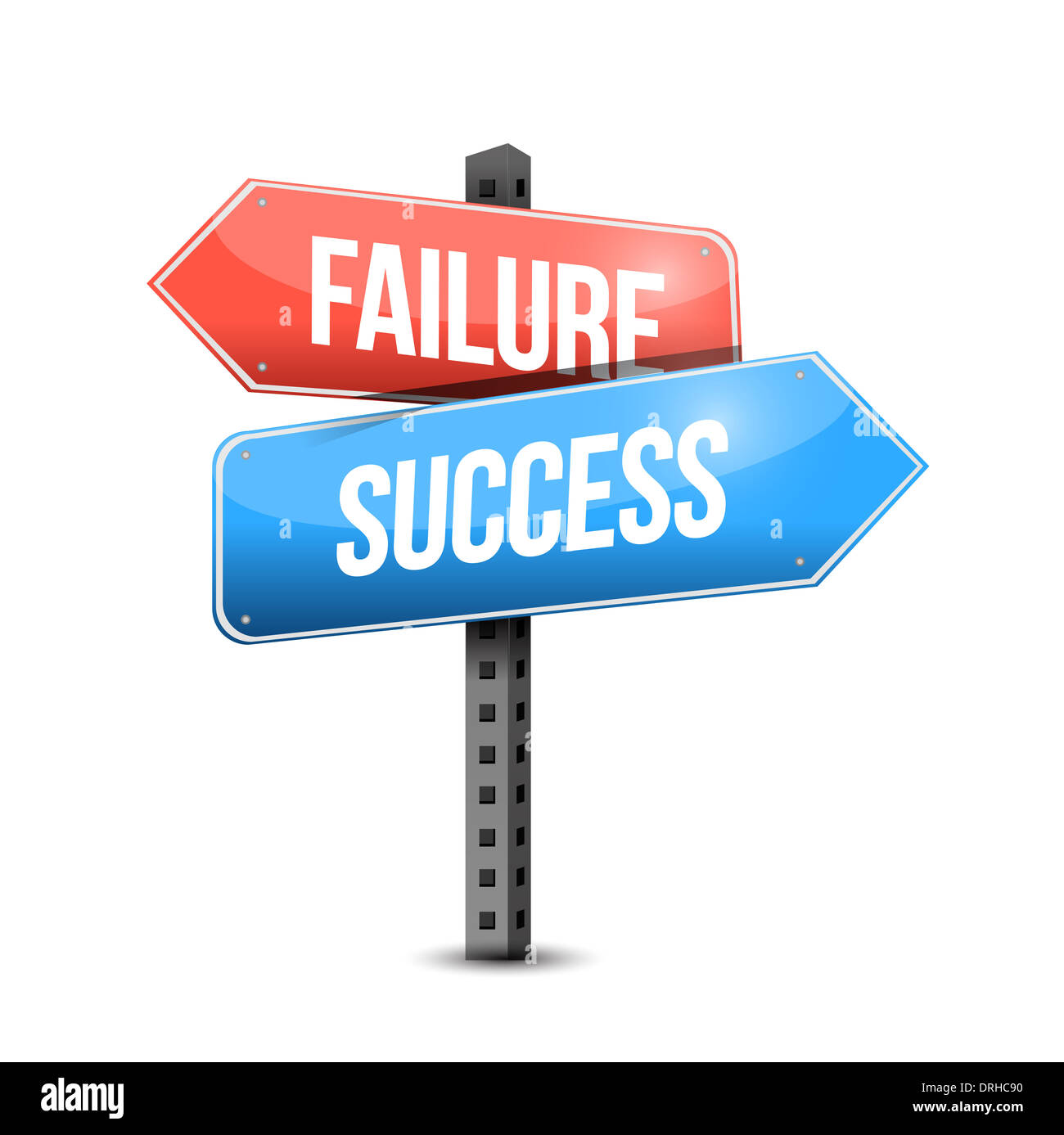 failure versus success road sign illustration design over a white ...