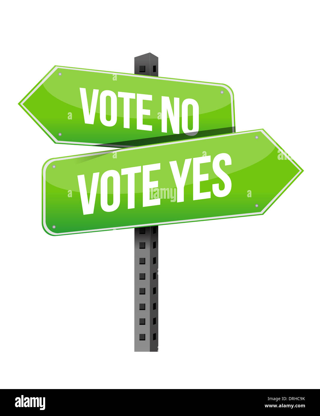 vote yes or no road sign illustration design over a white background ...
