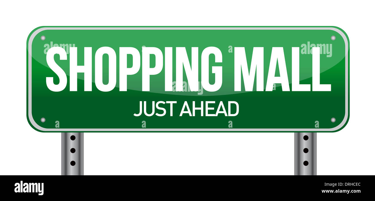 shopping mall road sign illustration design over a white background ...