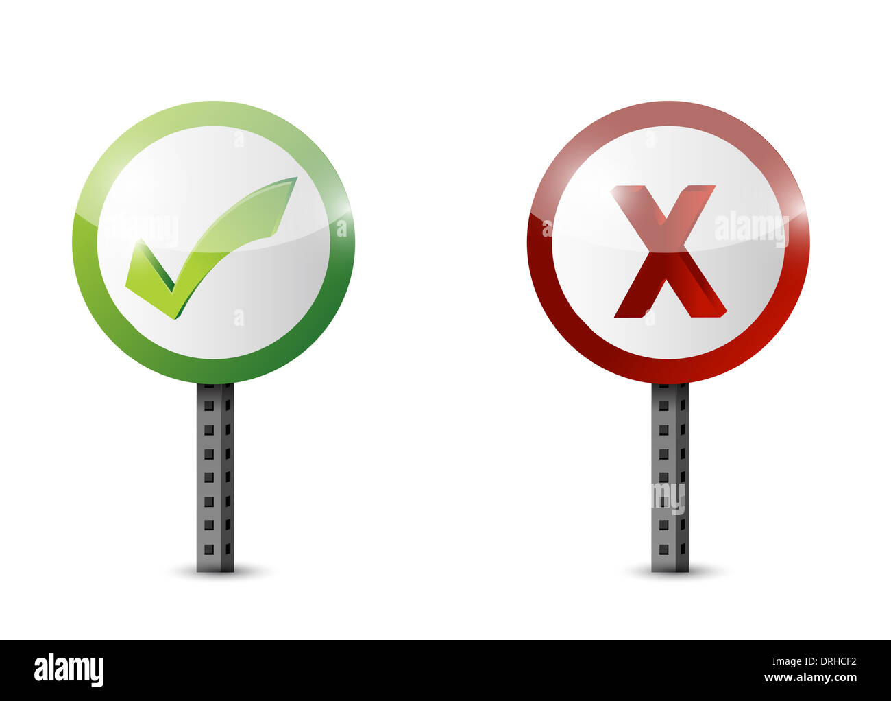 yes and no road sign illustration design over white Stock Photo - Alamy