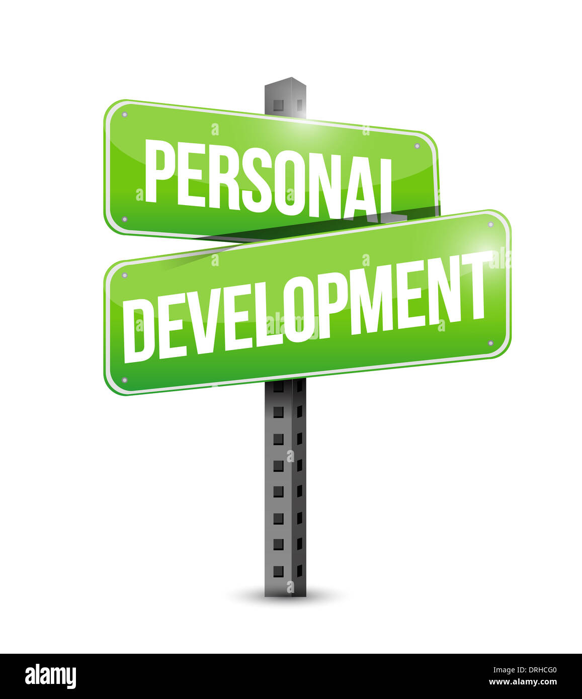 personal development road sign illustration design over a white ...