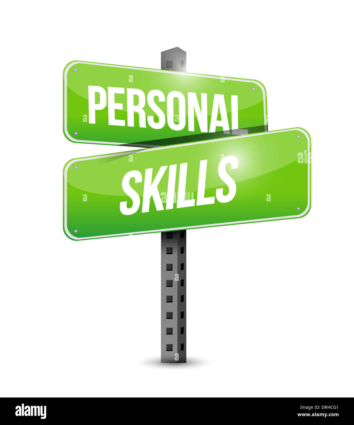 personal skills road sign illustration design over a white background ...