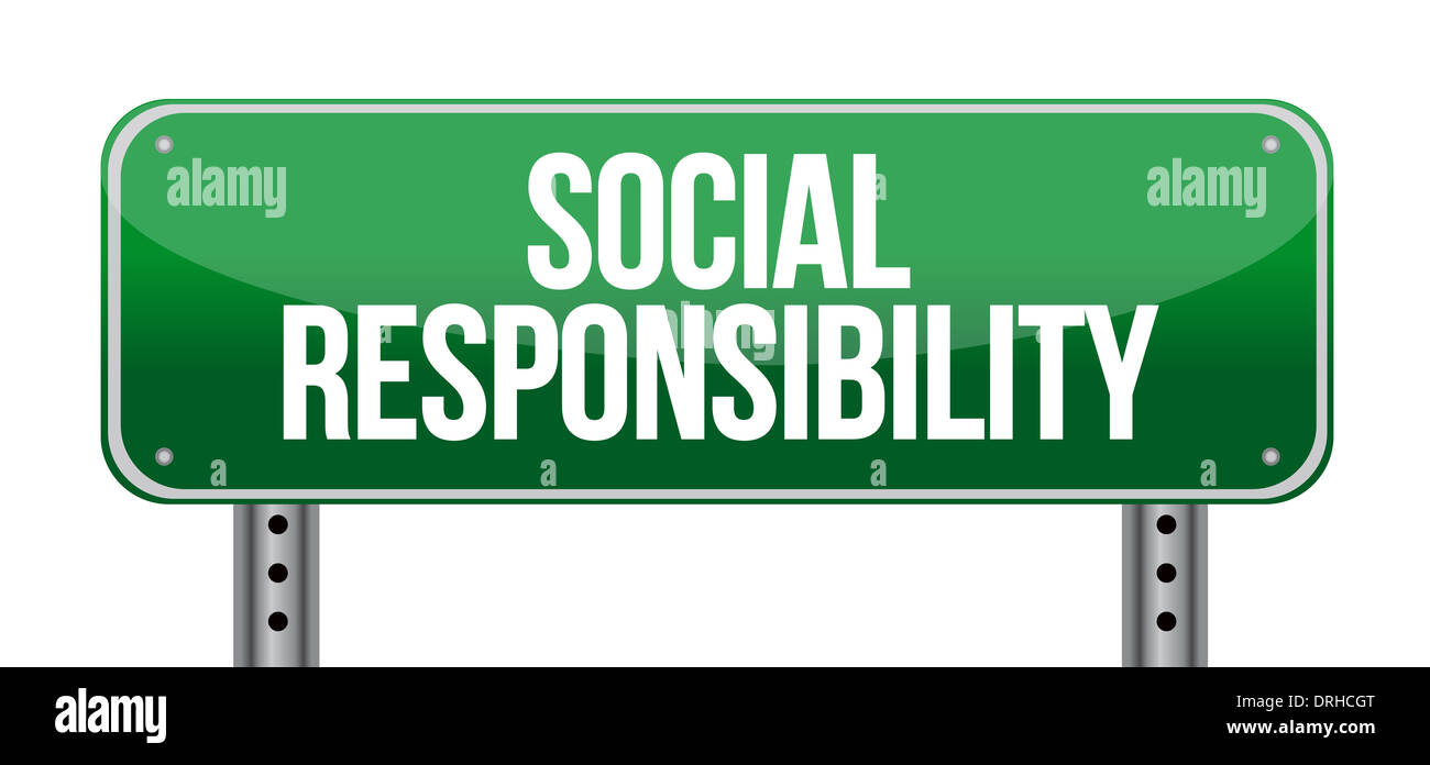 social responsibility road sign illustration design over a white ...