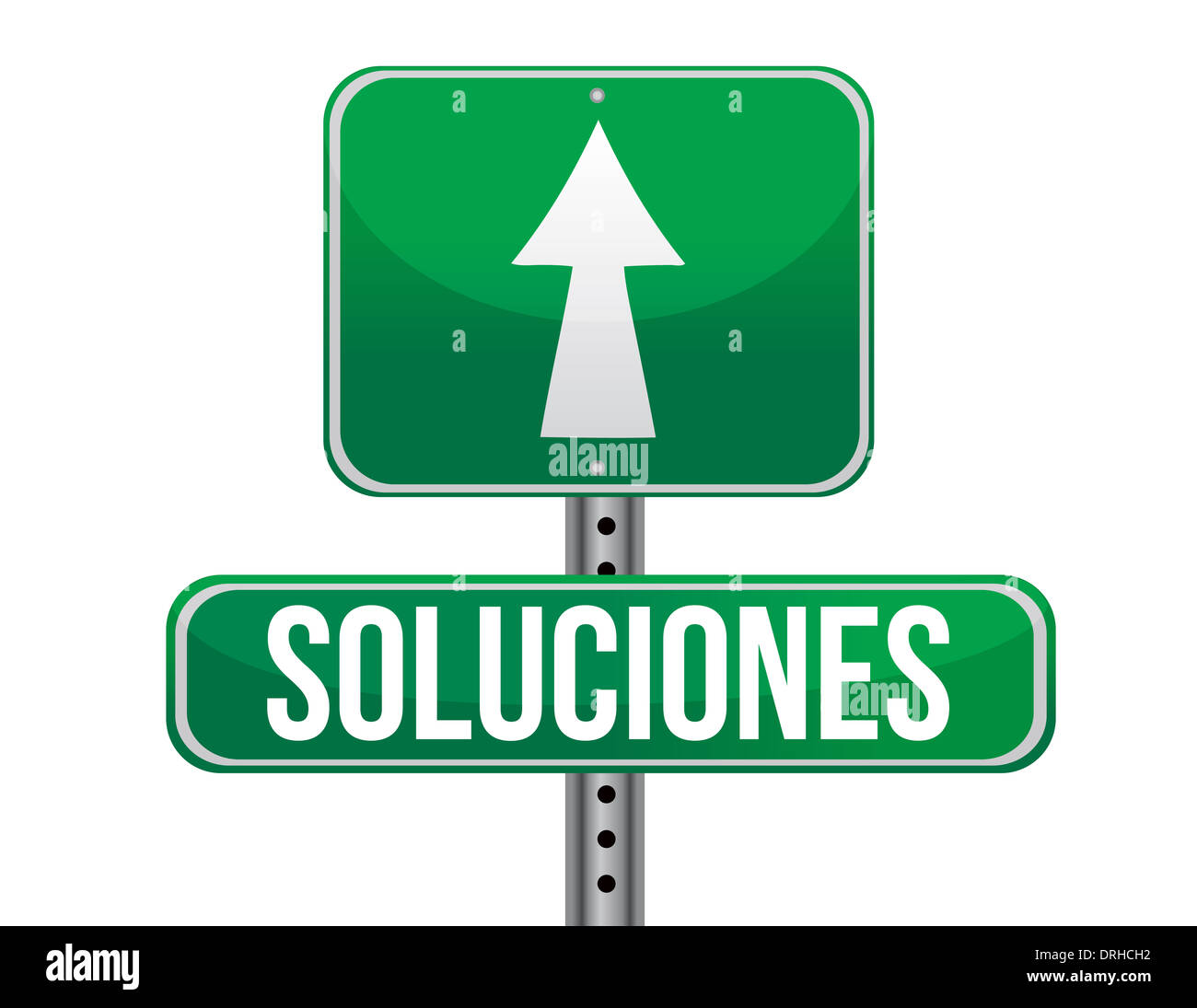 solutions Spanish sign illustration design isolated over white Stock ...