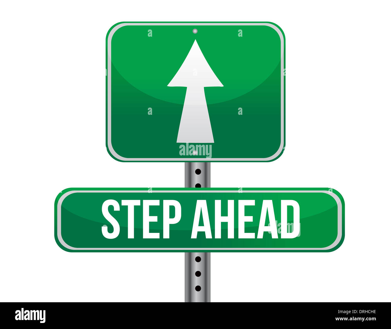 Step ahead road sign illustration design Stock Photo - Alamy