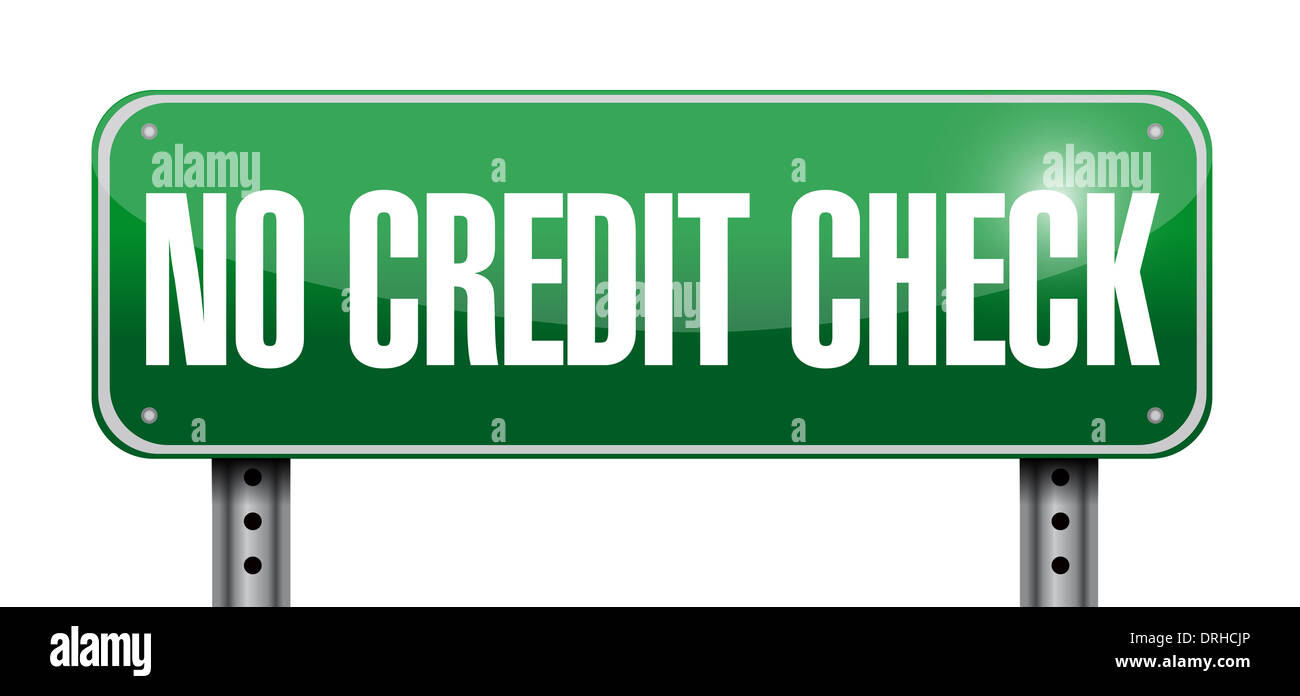 no credit check road sign illustration design over a white background ...