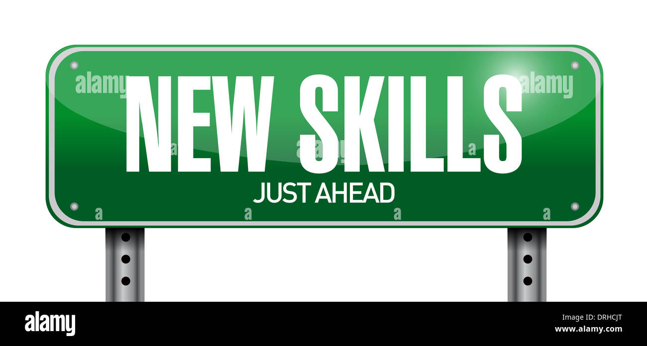 new skills road sign illustration design over a white background Stock ...