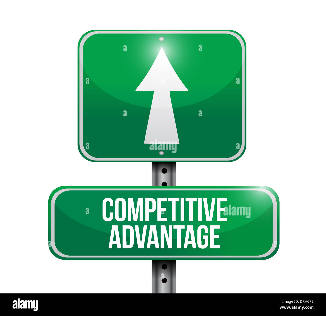 competitive advantage road sign illustration design over a white ...