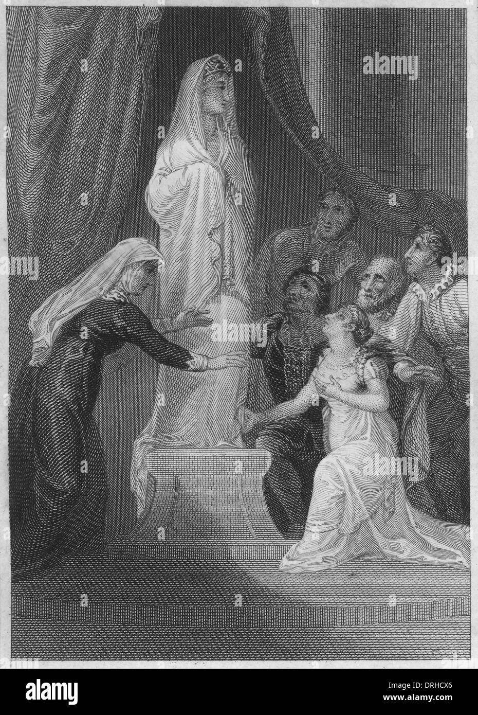 Scene from Shakespeare's 'Winters tale'. Leontes and others at the ...
