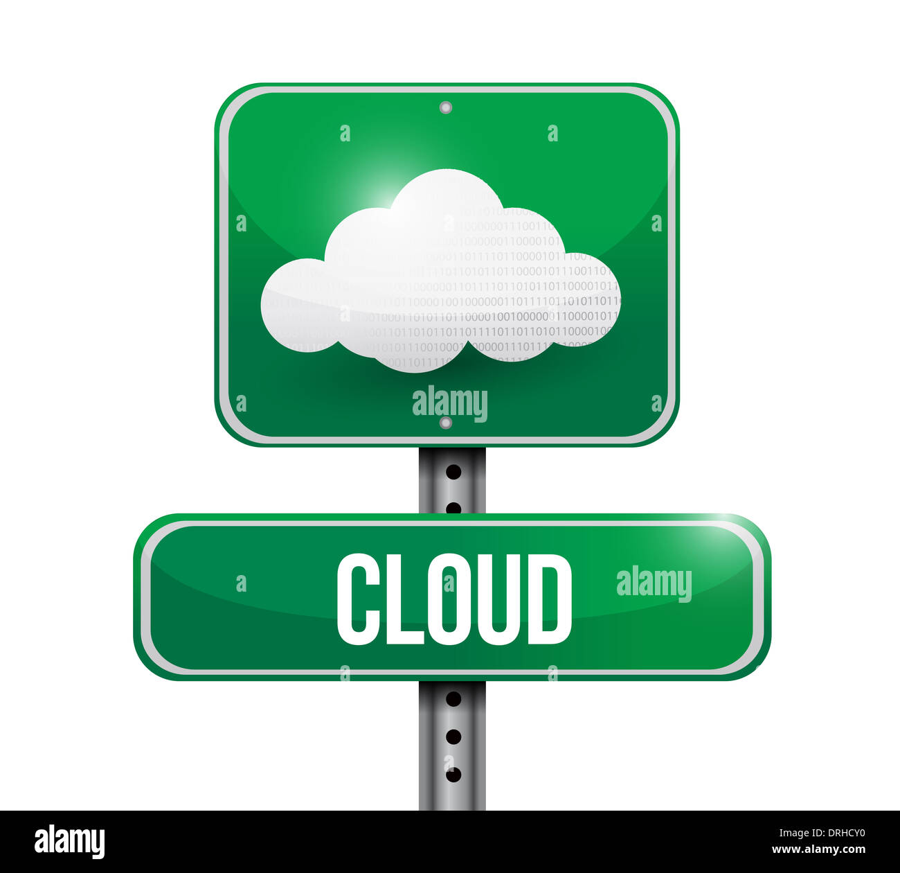 cloud road sign illustration over a white background Stock Photo - Alamy
