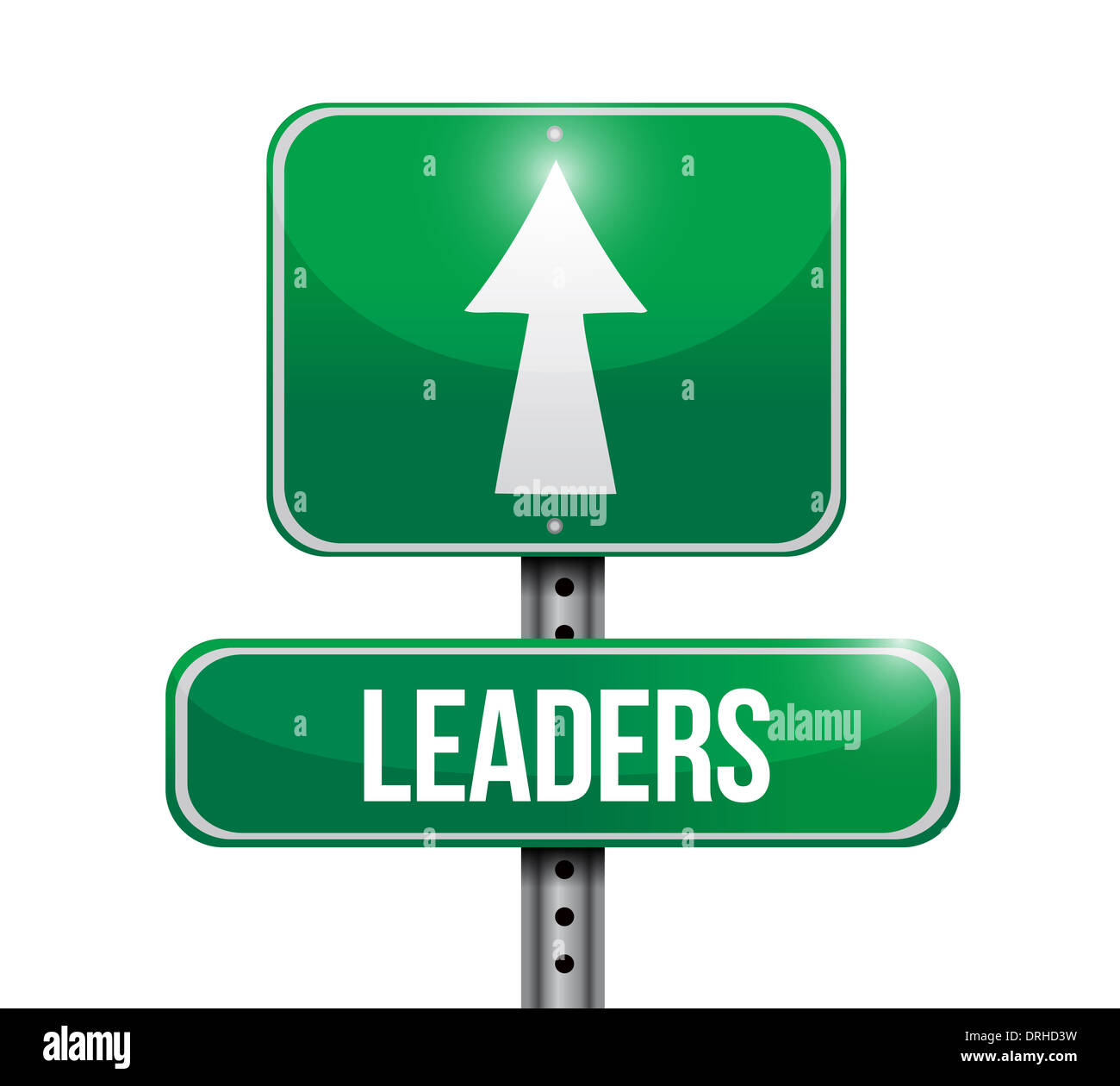 leaders road sign illustration over a white background Stock Photo - Alamy