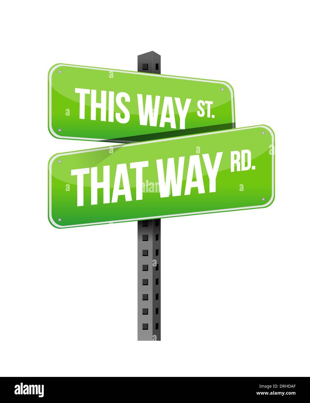 this way, that way road sign illustration design over white Stock Photo ...