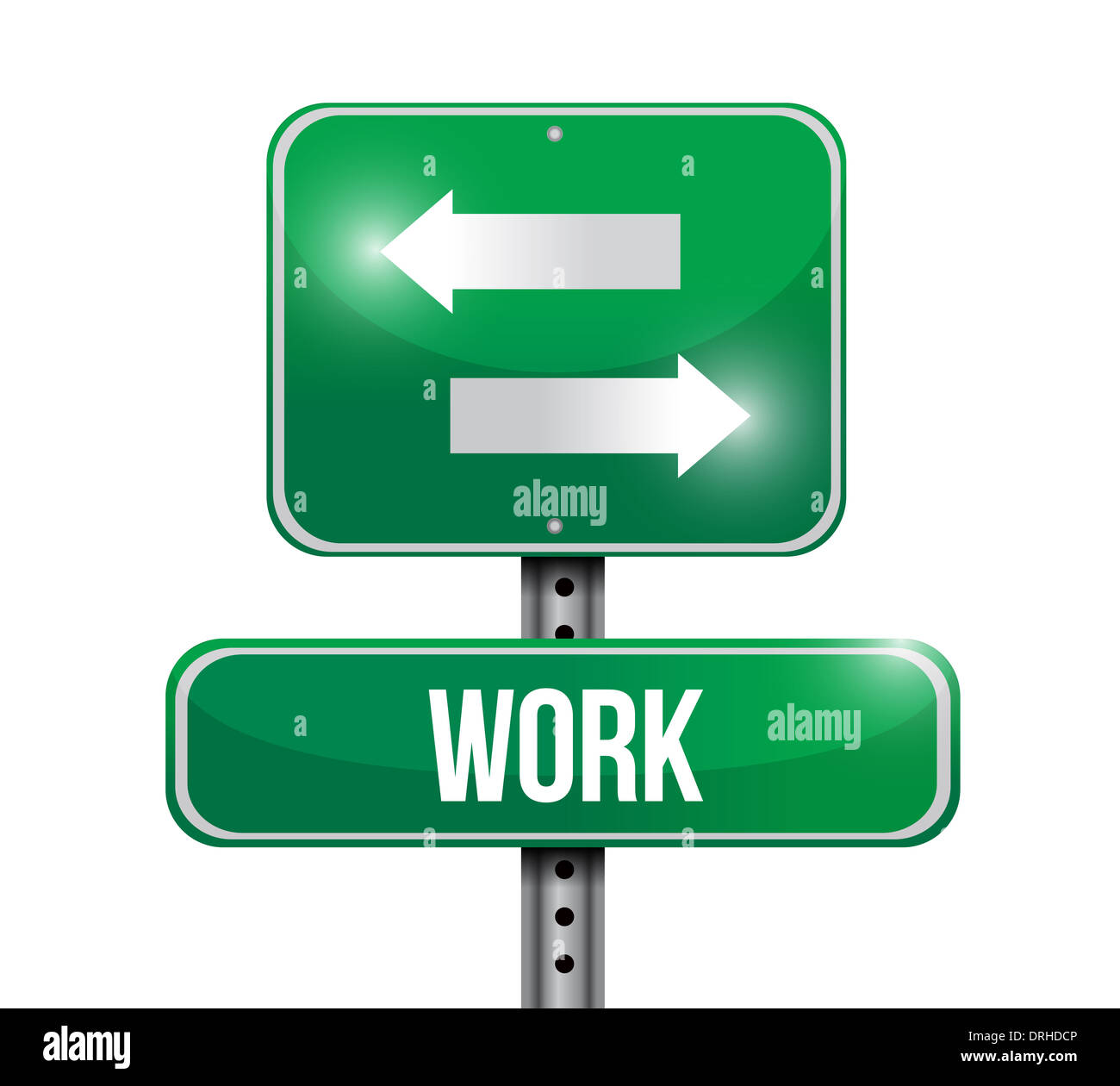 work road sign illustration over a white background Stock Photo - Alamy
