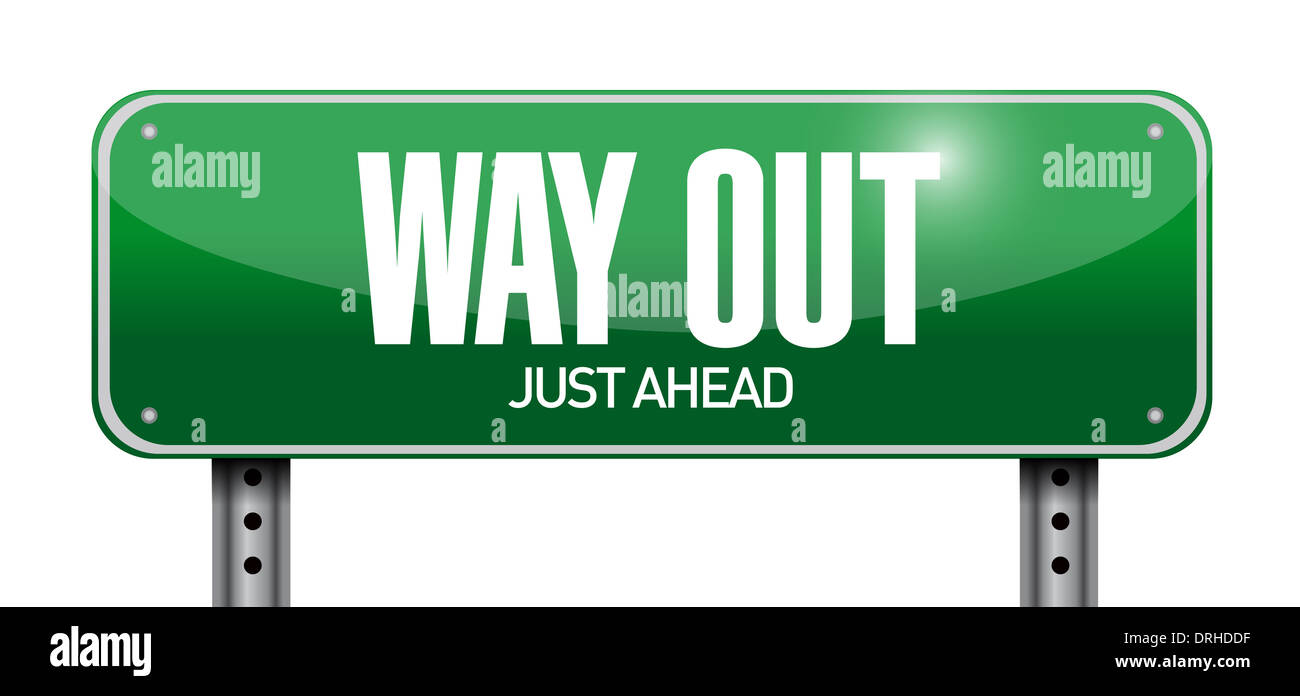 way out road sign illustration design over a white background Stock ...