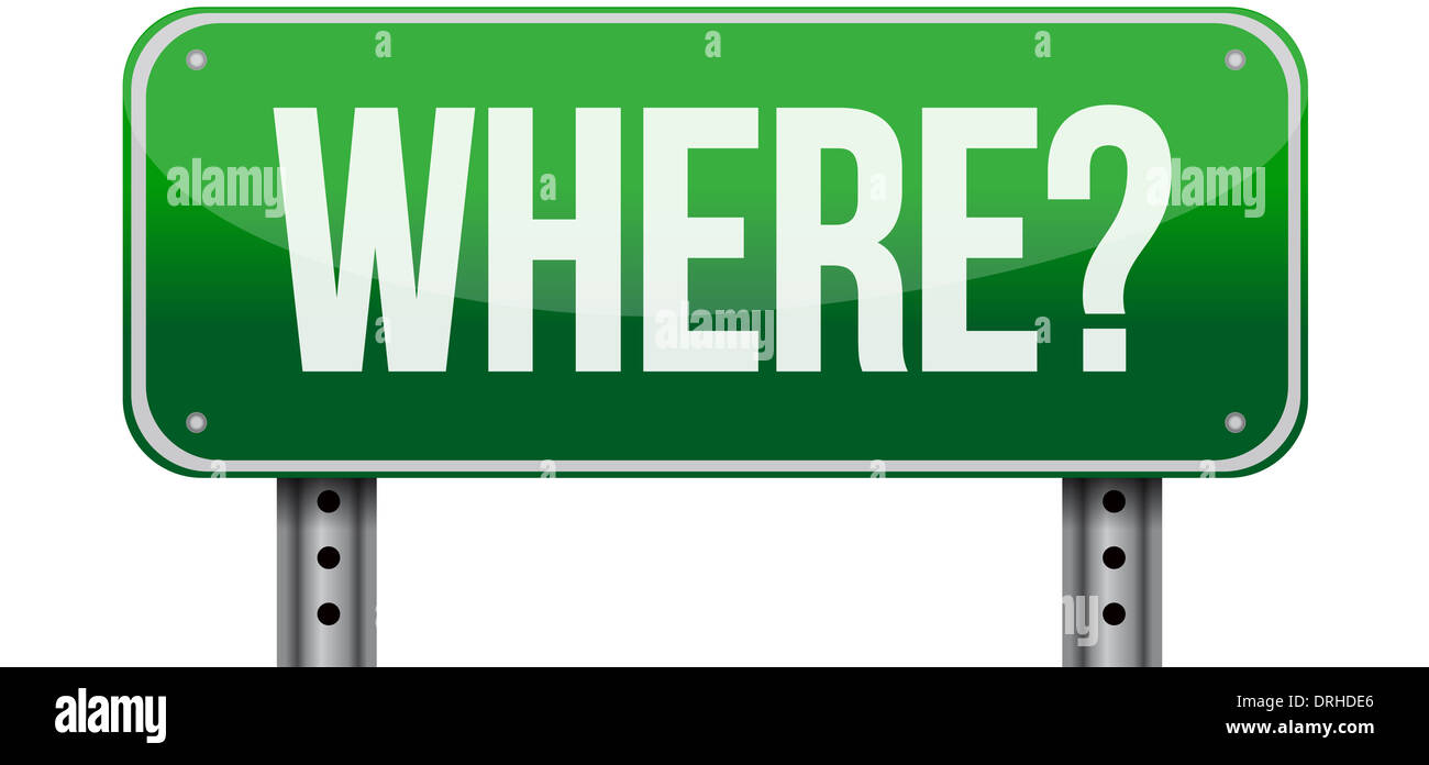 where green road sign illustration over a white background Stock Photo ...