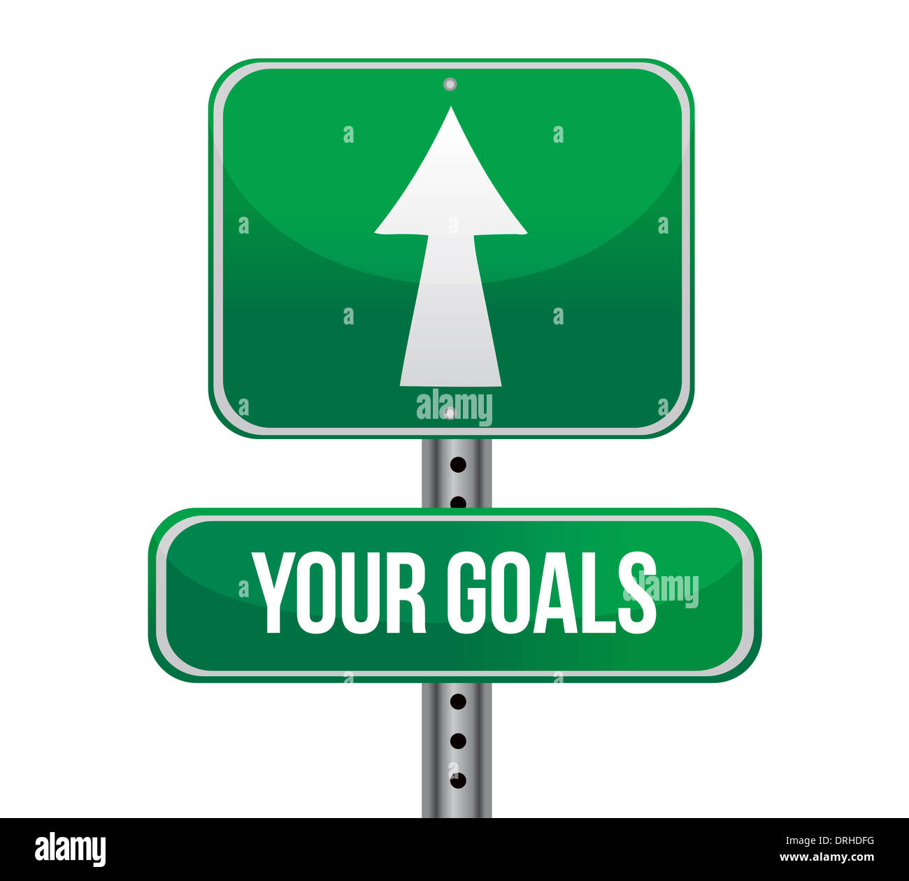 Your Goals Green Road Sign illustration design Stock Photo - Alamy