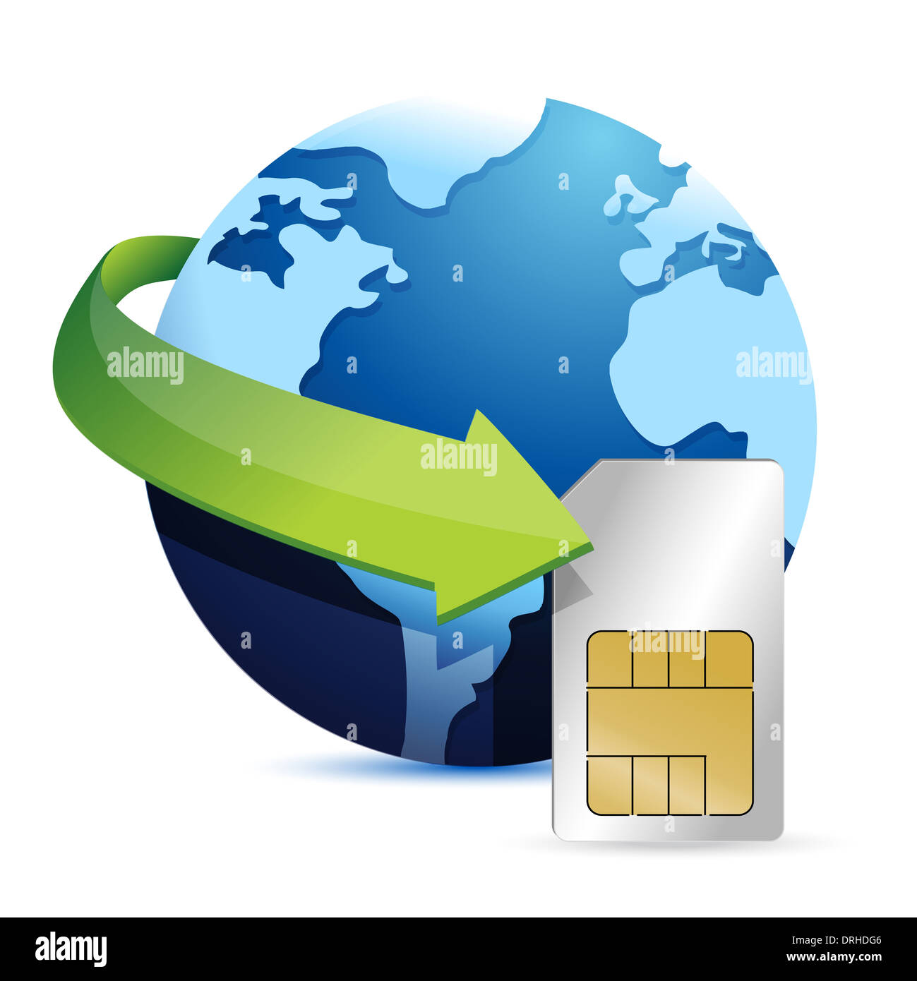 globe and sim illustration design over a white background Stock Photo ...