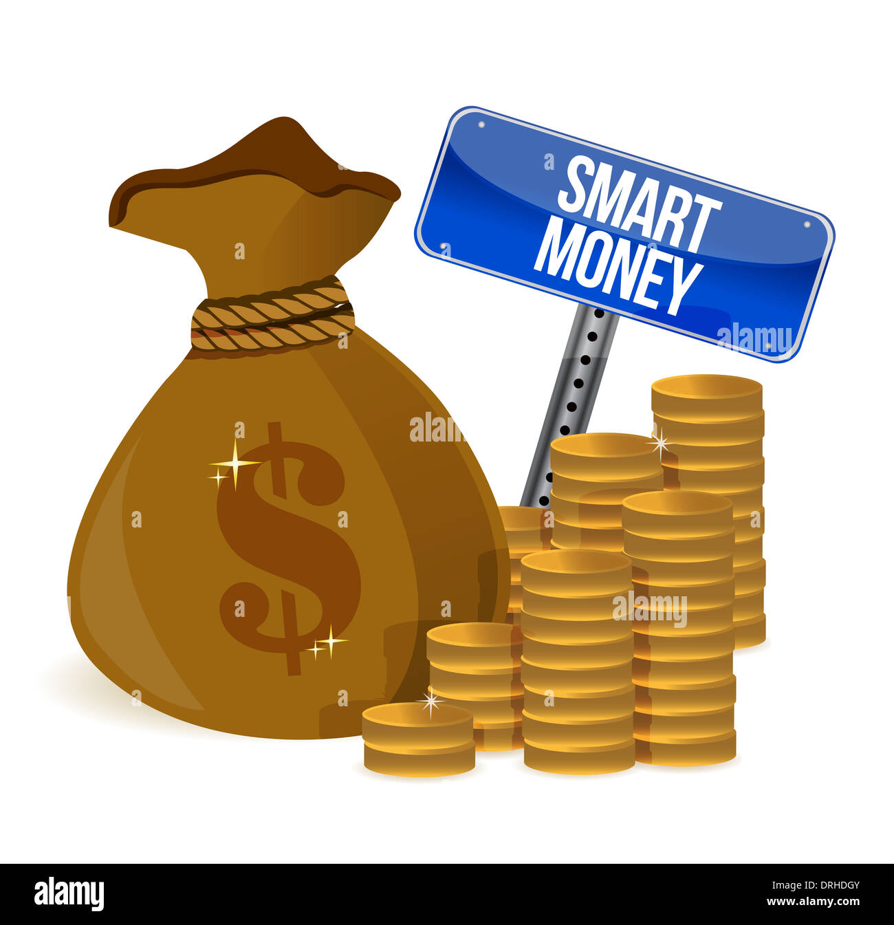 Smart money sign illustration design over white Stock Photo - Alamy