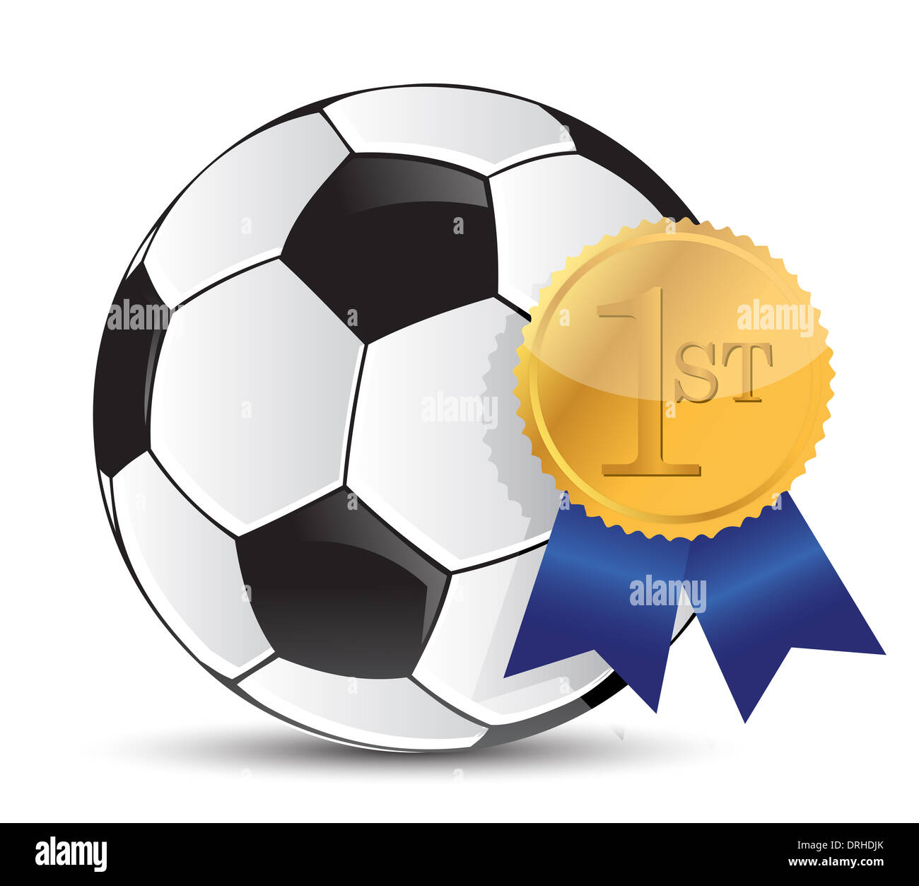 soccer ball with award illustration design over white Stock Photo - Alamy
