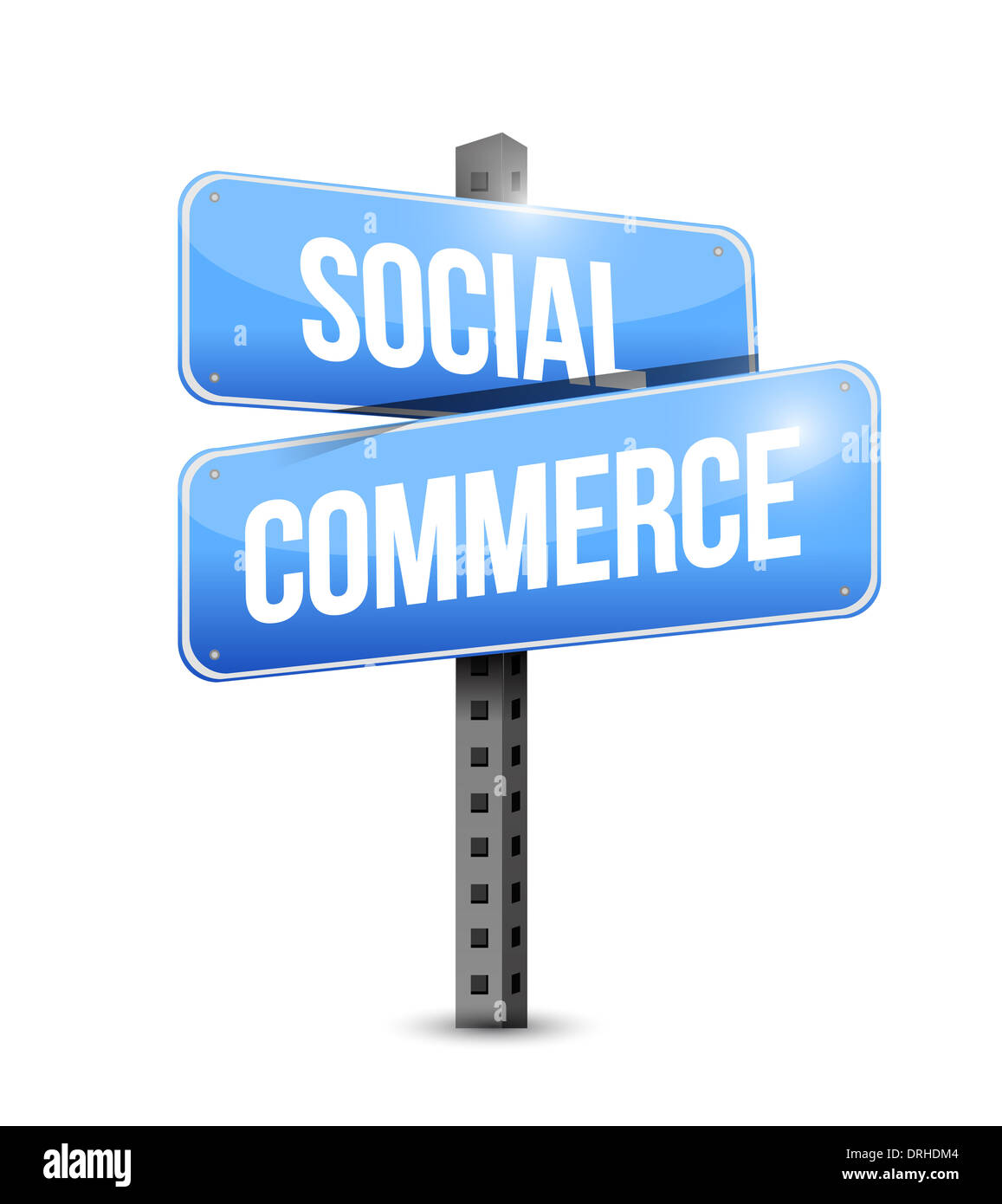 social commerce road sign illustration design over a white background ...